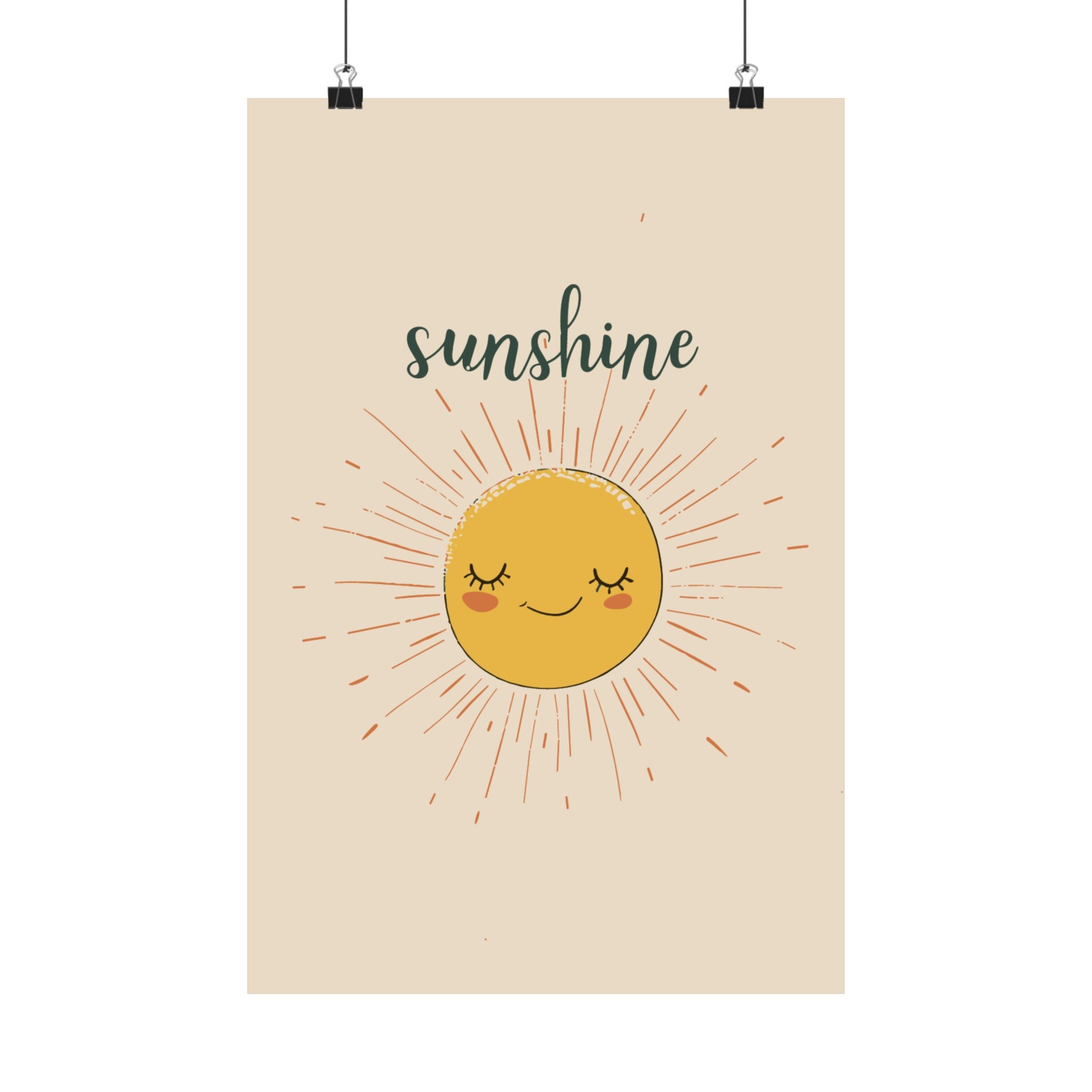 Sunshine Wall Art, Cute Poster Sun, Nursery Decor, Kid's Room Poster ...