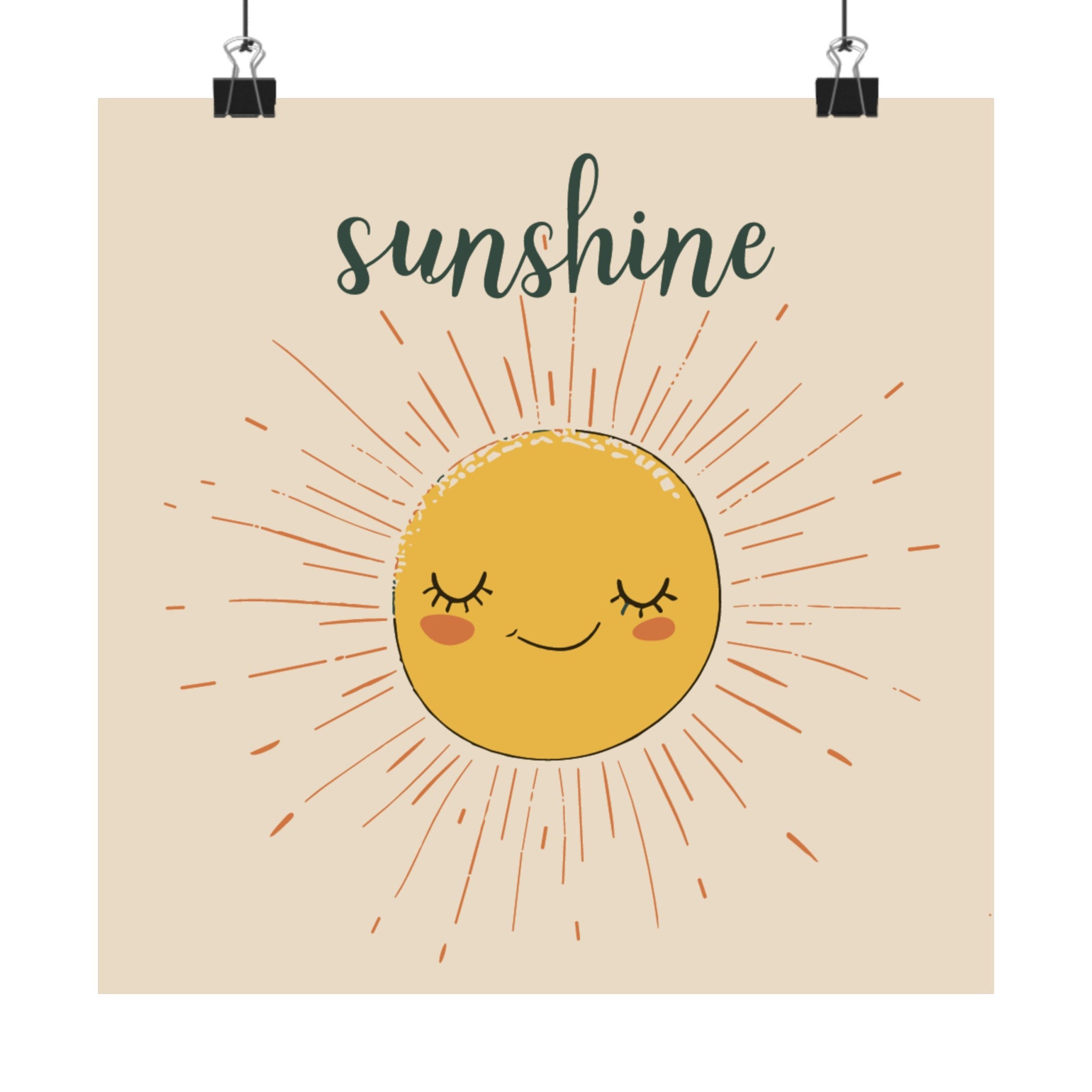 Sunshine Wall Art, Cute Poster Sun, Nursery Decor, Kid's Room Poster ...