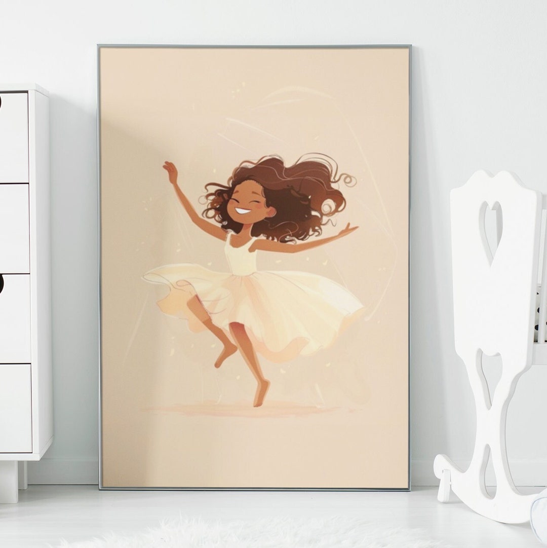 Dancing Girl Wall Art, Cute Poster, Nursery Decor, Kid's Room Poster ...