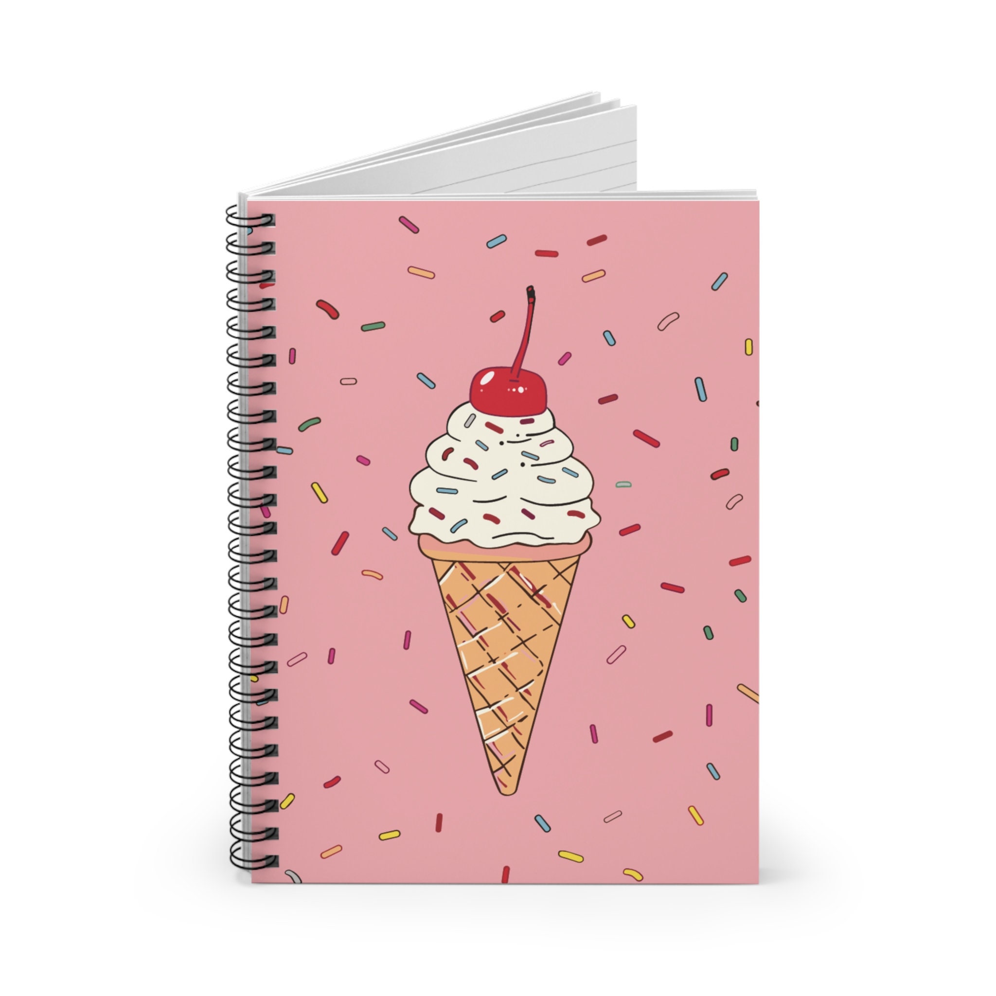 Cute Ice Cream Cone Journal Notebook Gift for Kids Teens, Spiral ...