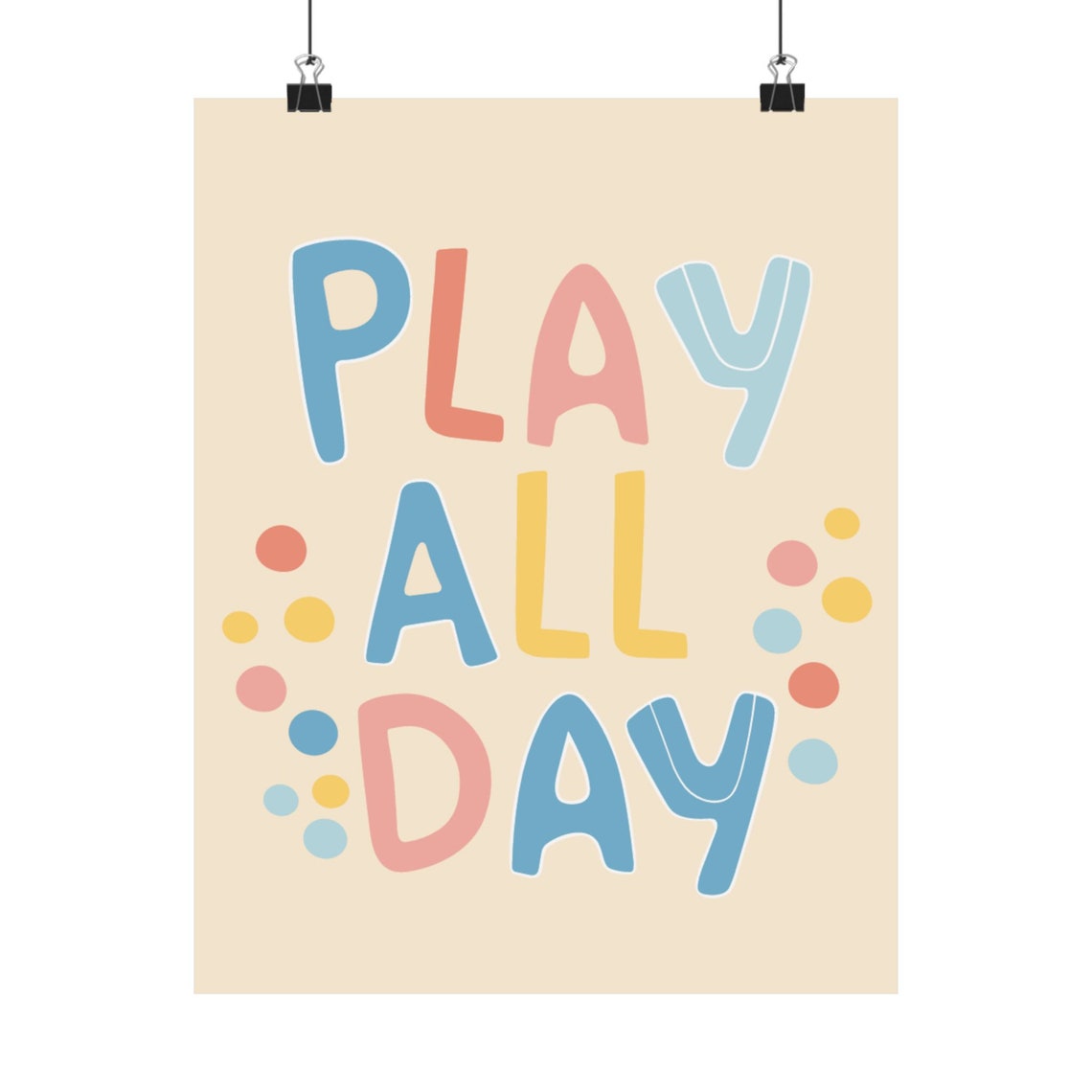 Play All Day Wall Art, Cute Poster, Nursery Decor, Kid's Room Poster ...