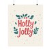Holly Jolly Christmas Wall Art, Cute Holiday Poster, Christmas Nursery ...