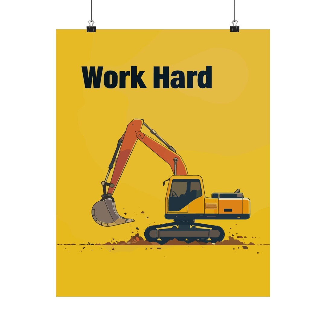 Excavator Wall Art, Cute Poster, Excavator Nursery Decor, Kid's Room ...