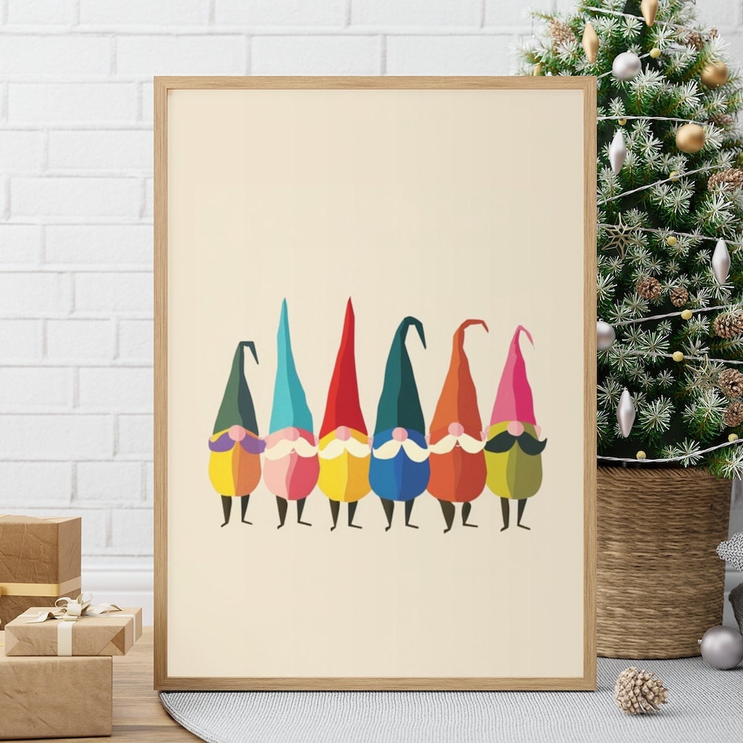 Gnomes Wall Art, Cute Poster, Christmas Nursery Decor, Kid's Room ...