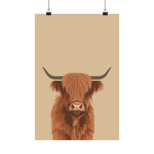 Highland Cow Wall Art, Cute Poster, Kids Nursery Decor, Kid's Room ...