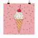 Ice Cream Wall Art, Cute Poster, Desert Ice Cream Nursery Decor, Kid's ...