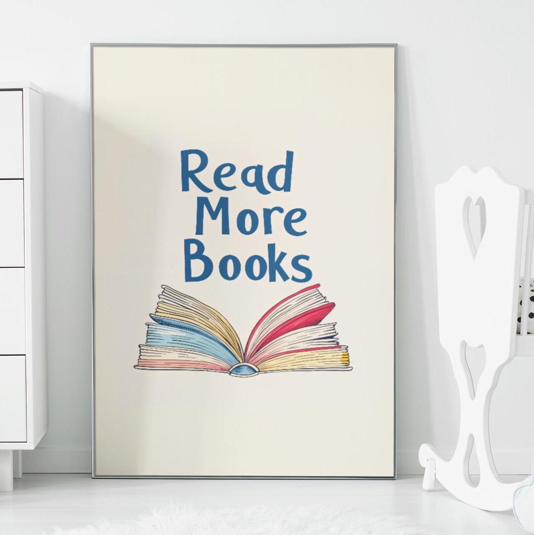 Read More Books Poster, Library Kids Room Decor - Etsy
