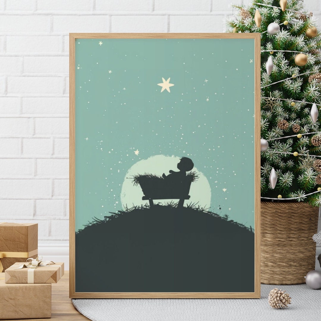 Baby Jesus Wall Art, Cute Poster, Christmas Nursery Decor, Kid's Room ...