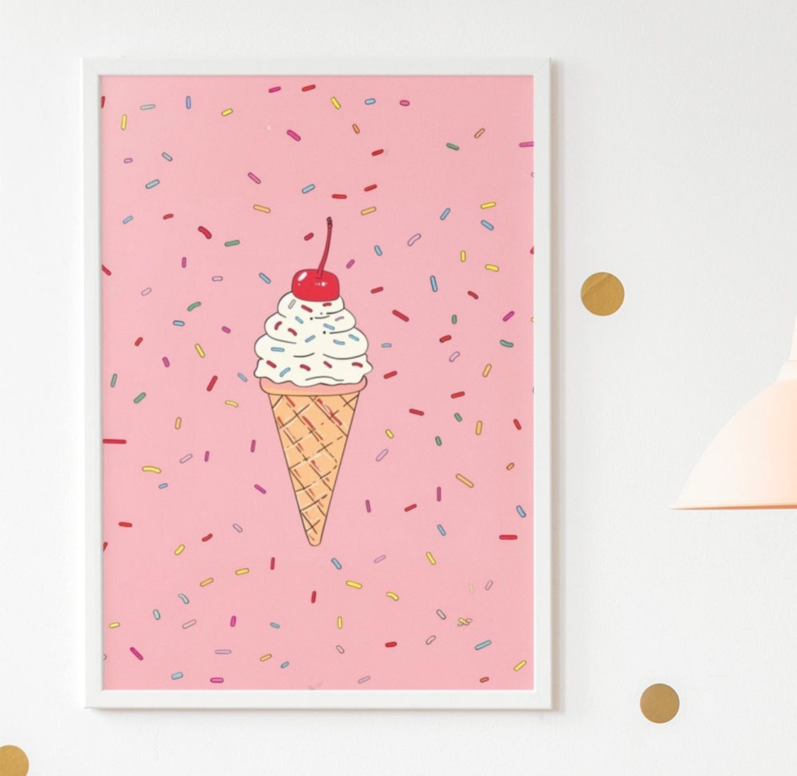 Ice Cream Wall Art, Cute Poster, Desert Ice Cream Nursery Decor, Kid's ...