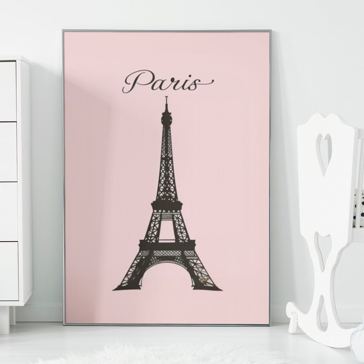 Paris Wall Art, France Eiffel Tower Poster, Cute Nursery Decor, Kid's ...