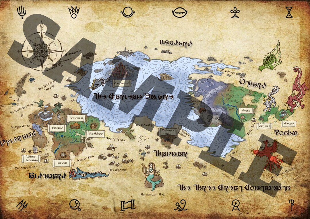 FFXIV Three Great Continents Map W/ Frame - Etsy