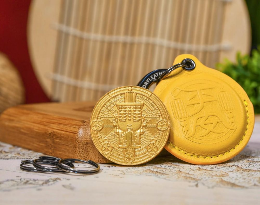 Ping an Peace Amulet Coin With Genuine Leather Keychain - Good Luck ...