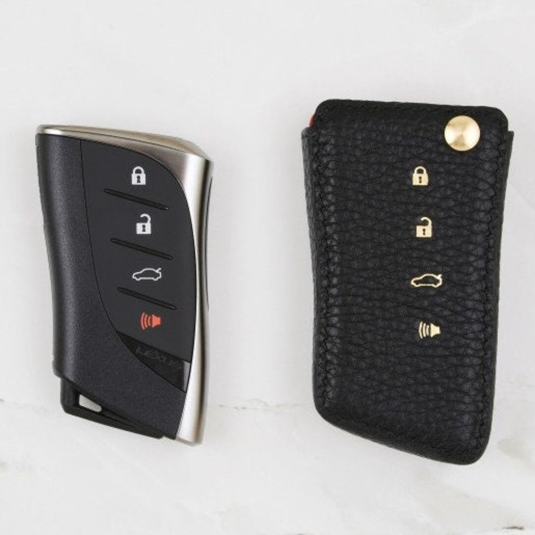 Lexus Key Cover and Keychain in Black Pebble Grain Genuine Leather - Etsy