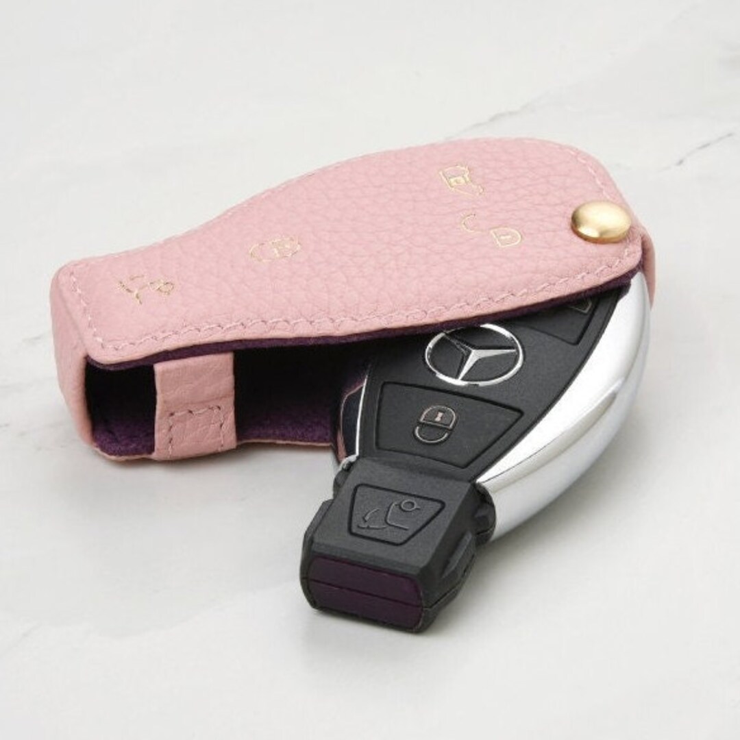 Pink Mercedes Benz Car Key Fob Leather Cover and Keychain Case - Etsy