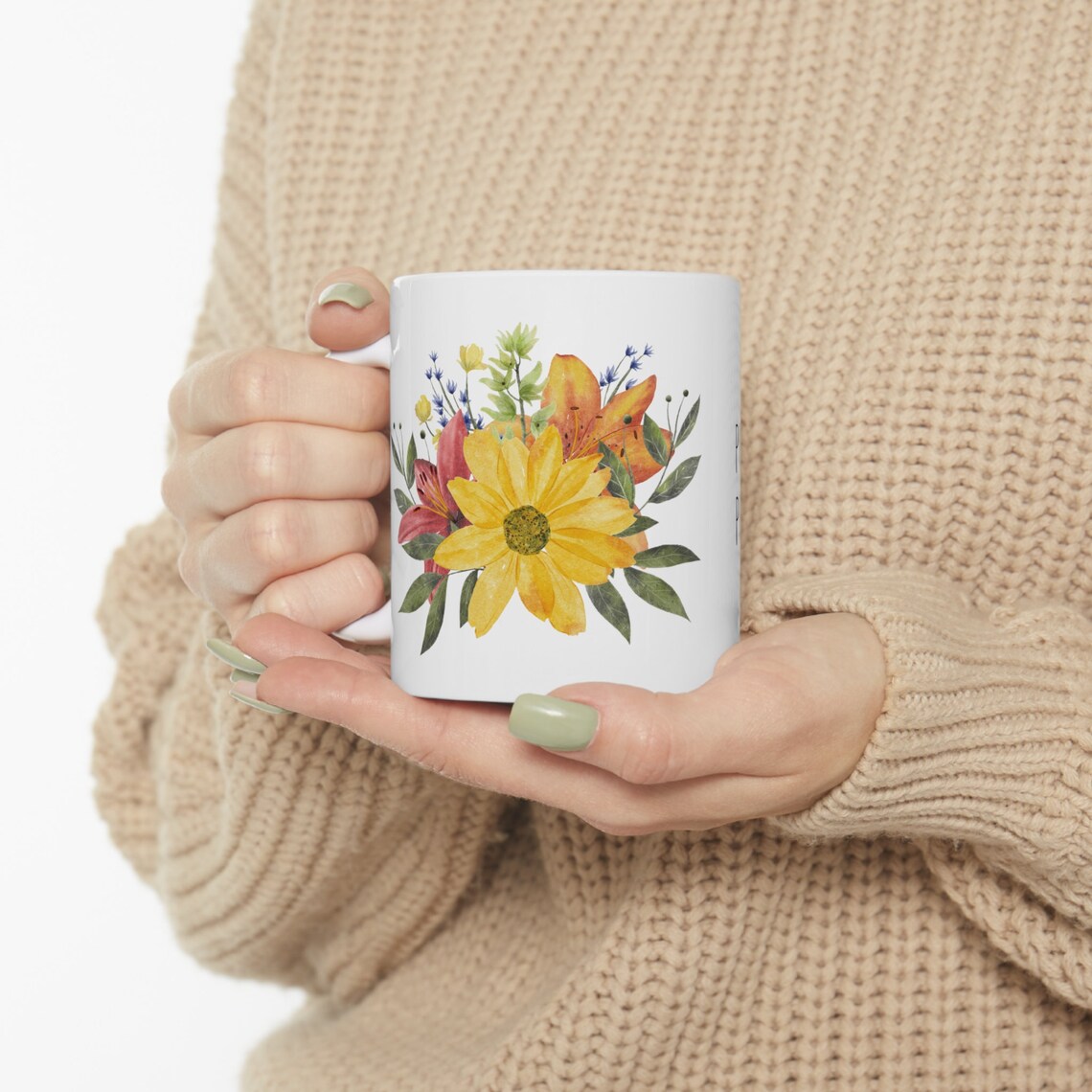 The "positive Thoughts, Positive Minds" Floral Mug - Sip in Positivity ...