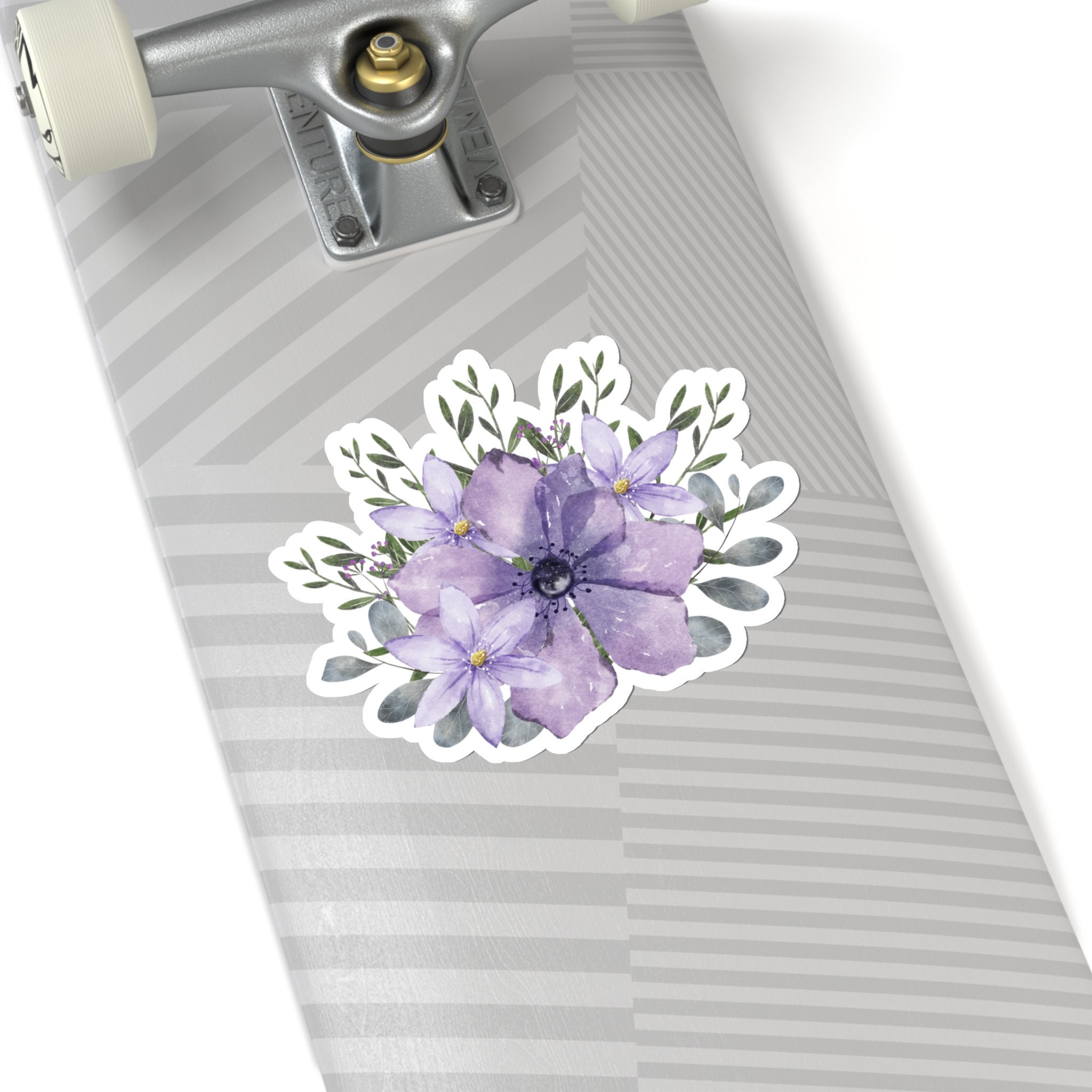 Whimsical Floral Sticker Purple Nature's Delight in Adhesive Art - Etsy