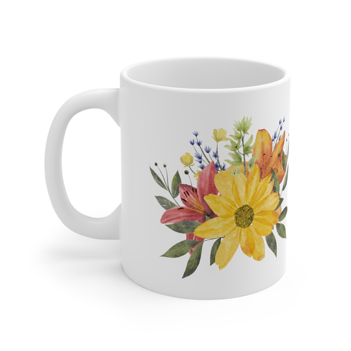 The "positive Thoughts, Positive Minds" Floral Mug - Sip in Positivity ...