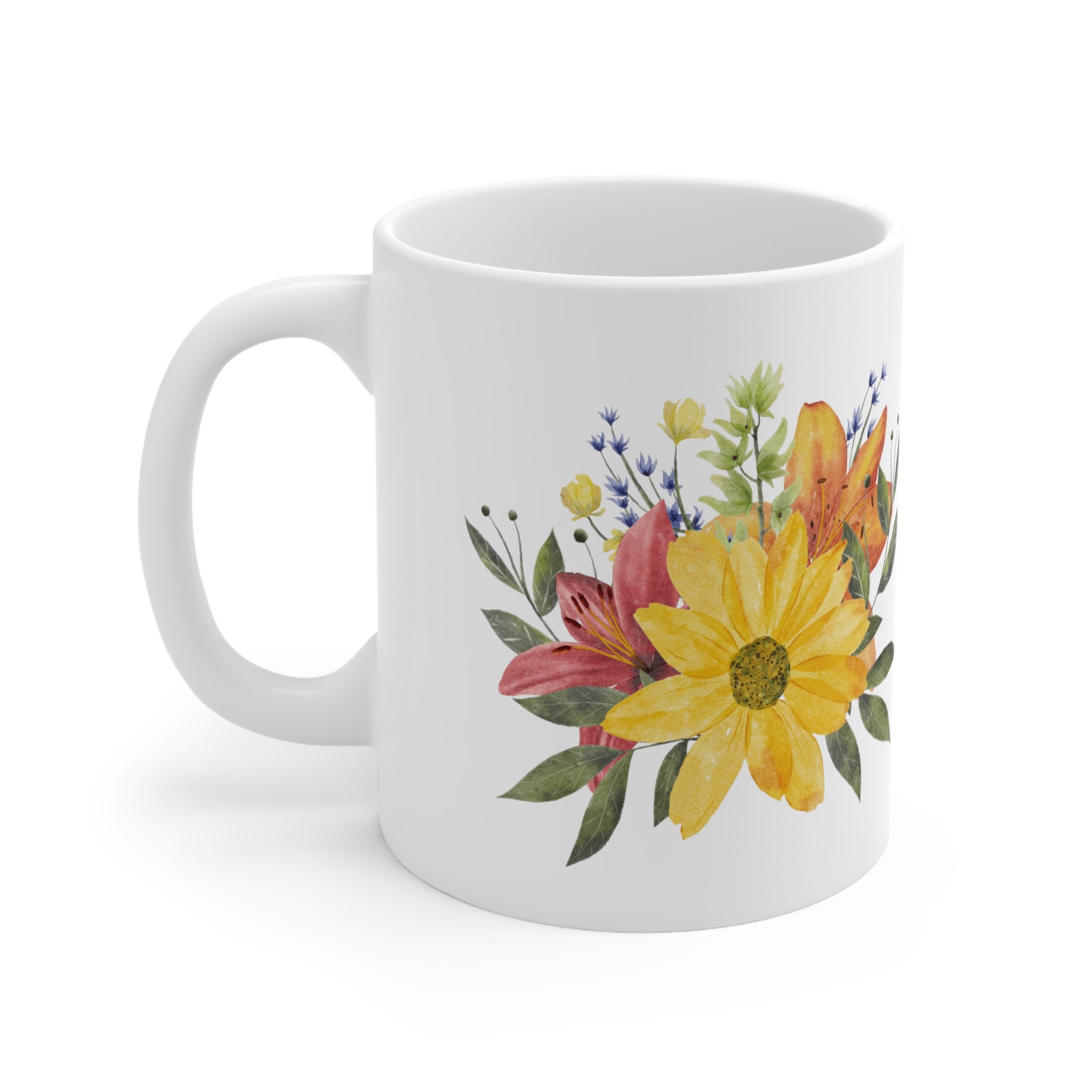 The "positive Thoughts, Positive Minds" Floral Mug - Sip in Positivity ...