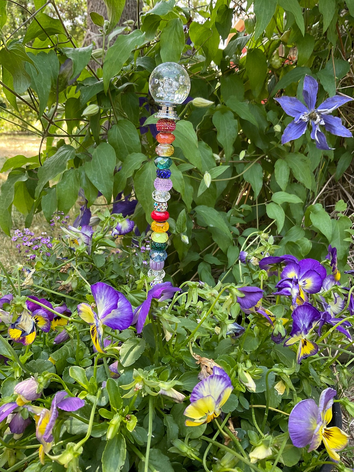 Handmade Beaded Plant Trellis & Stake Set: Colorful Yard Art - Etsy Canada