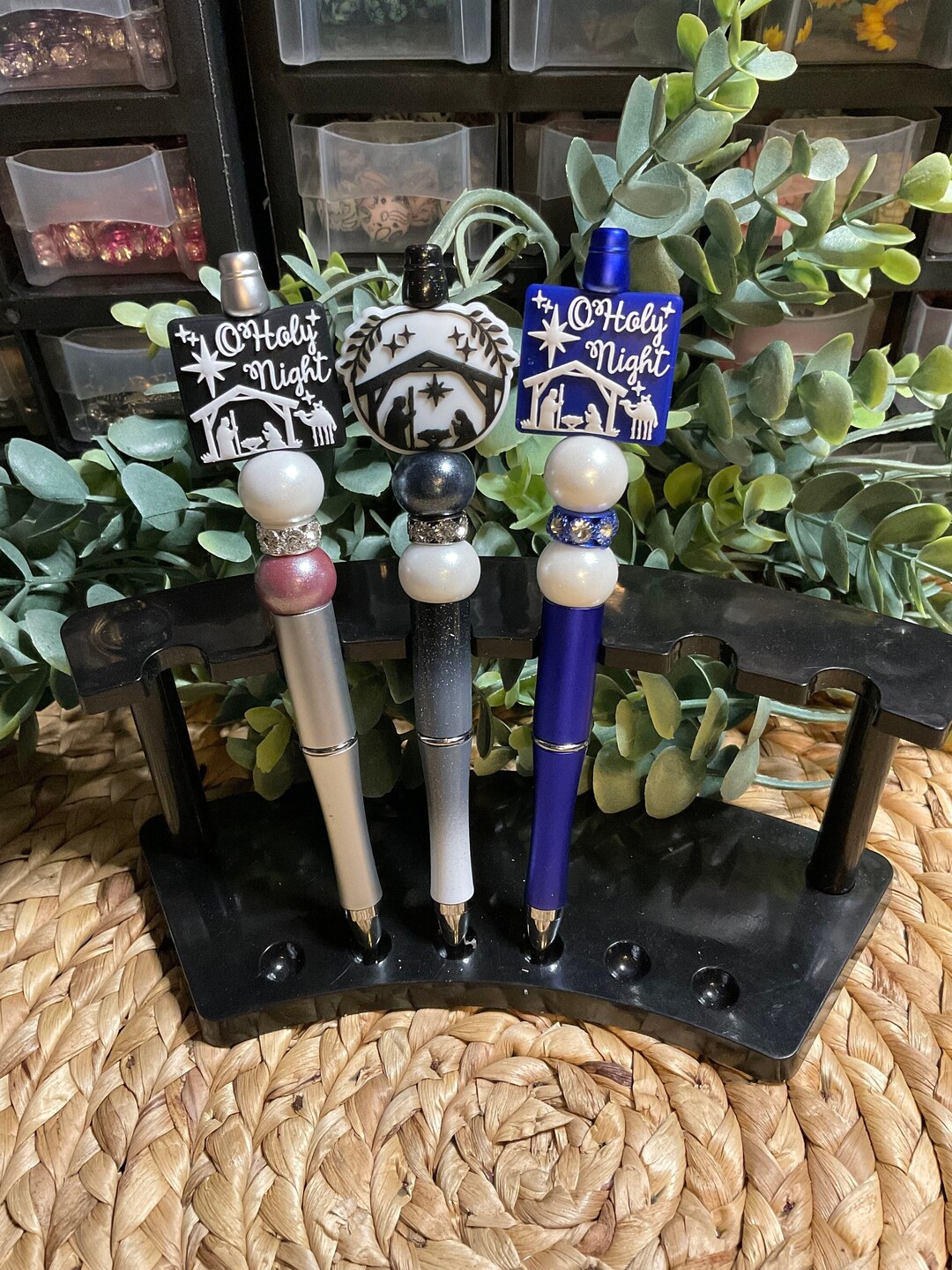 Faith Based Christmas Ballpoint Pen: Nativity Silicone Bead Refillable ...