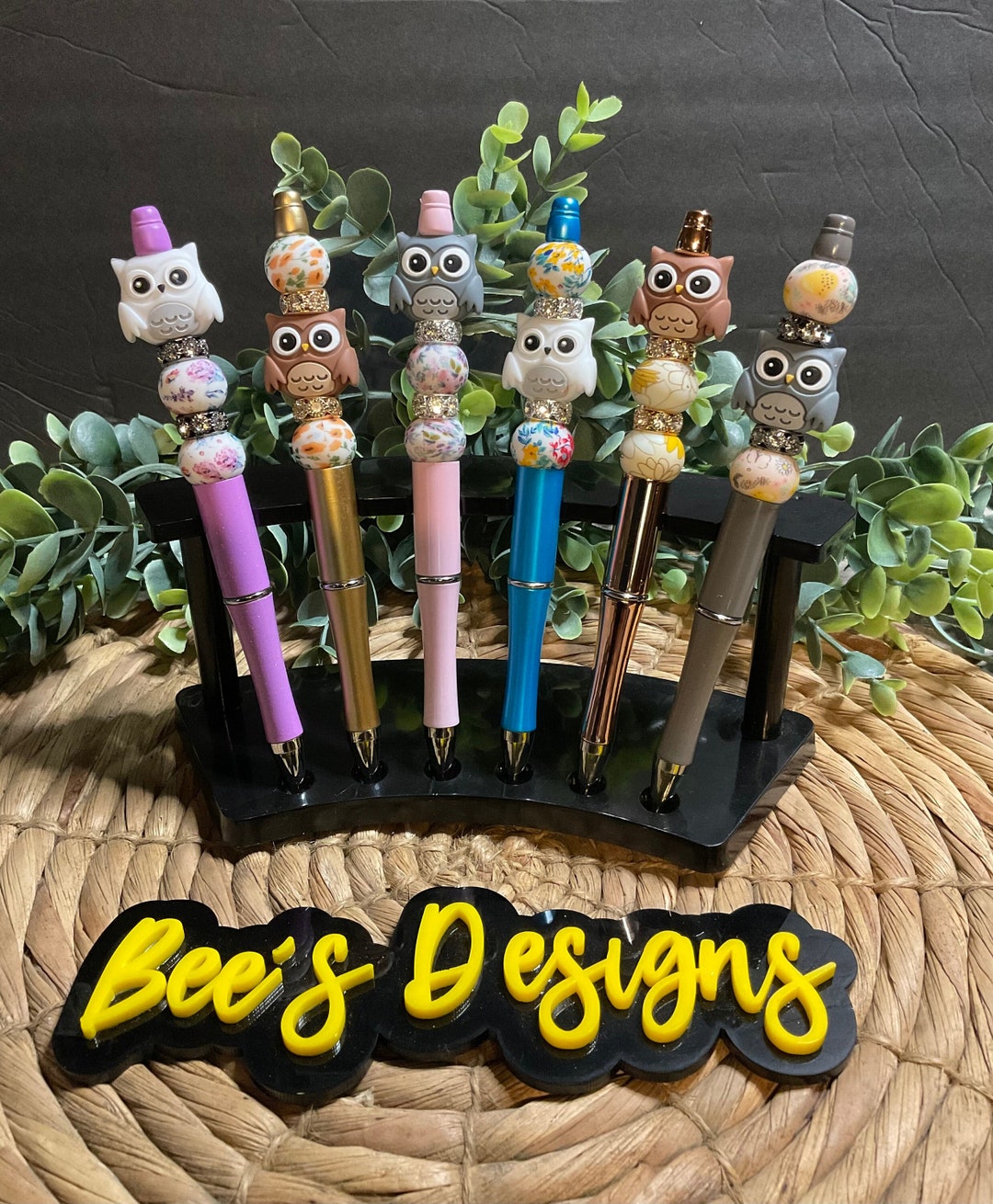 Owl Ballpoint Pen: Floral Beaded Refillable Pen - Etsy