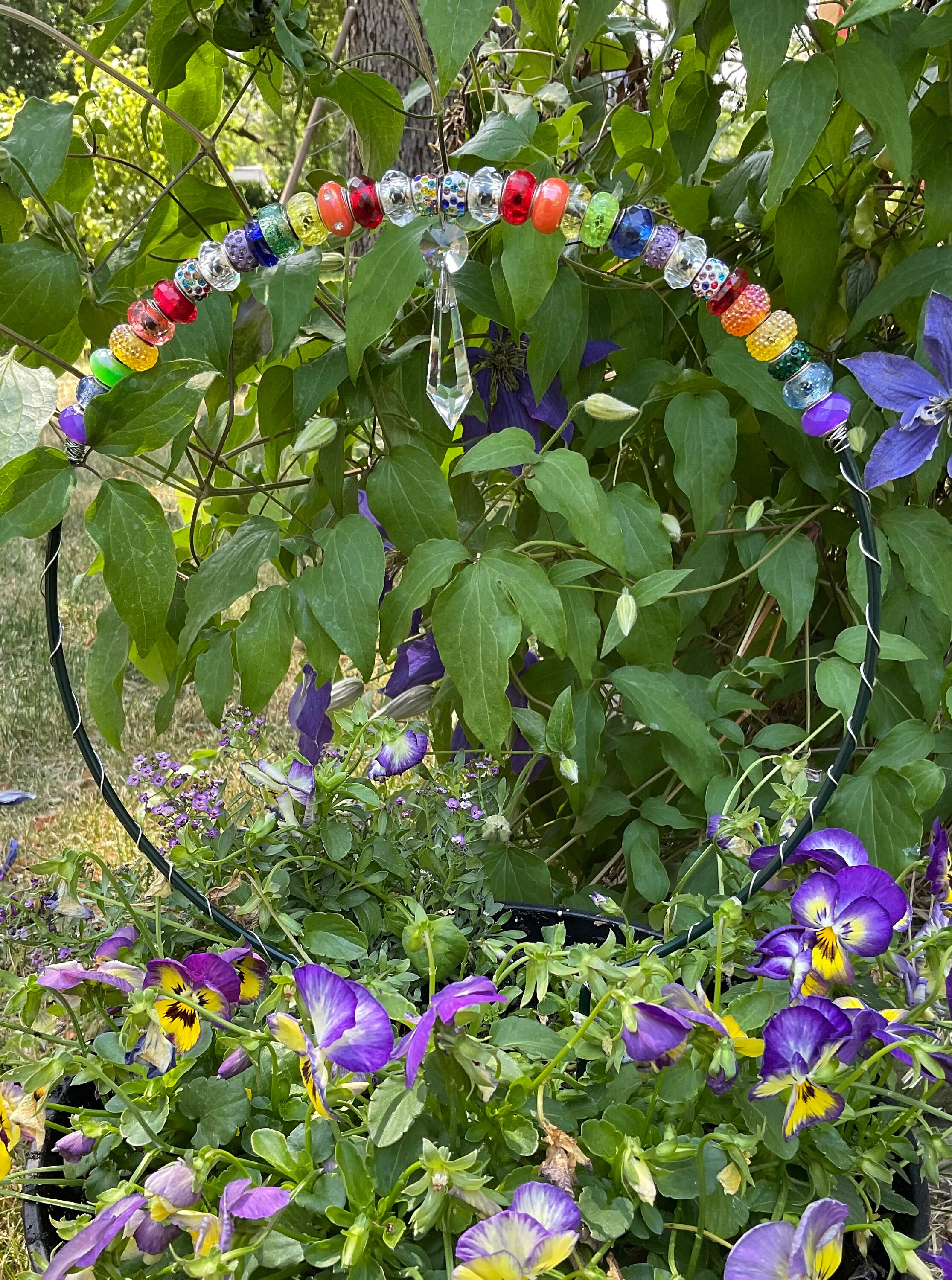 Handmade Beaded Plant Trellis & Stake Set: Colorful Yard Art - Etsy Canada