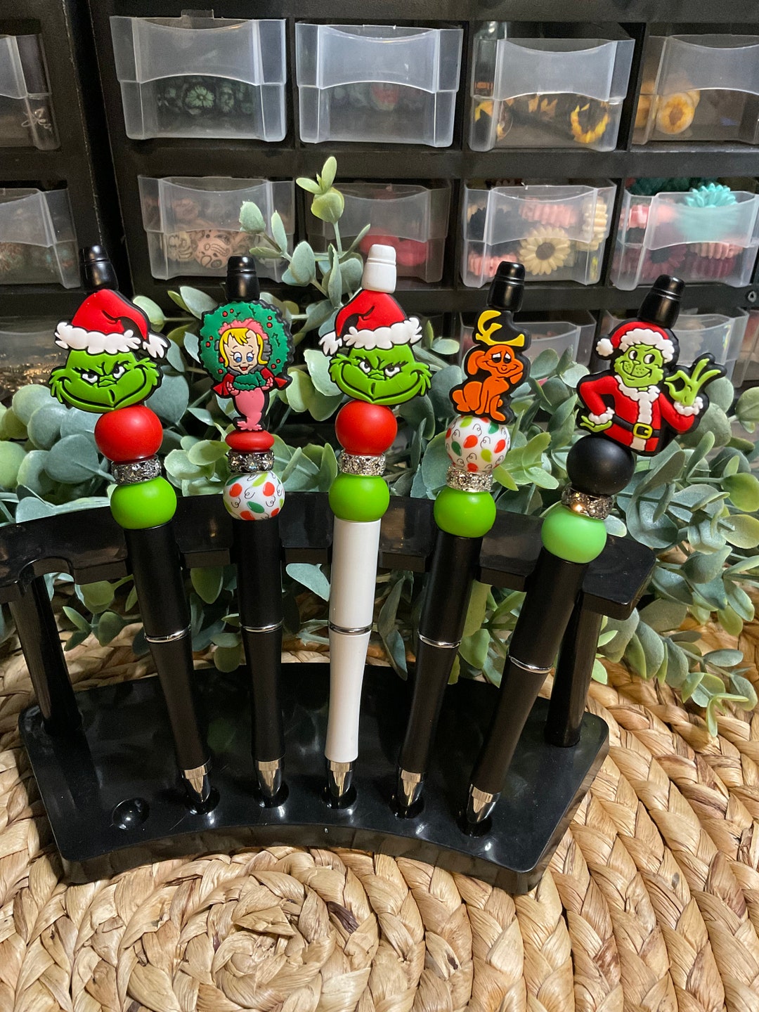 Christmas Grinch Pens, Ballpoint Pens, Refillable Pens - Etsy