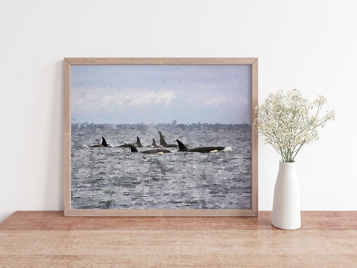 ORCA WHALE POD Fine Art Print, Whale Print, Nature, Ocean, Original Art ...