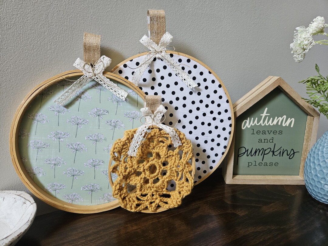 Embroidery Hoop Pumpkins Set of 3 - Etsy
