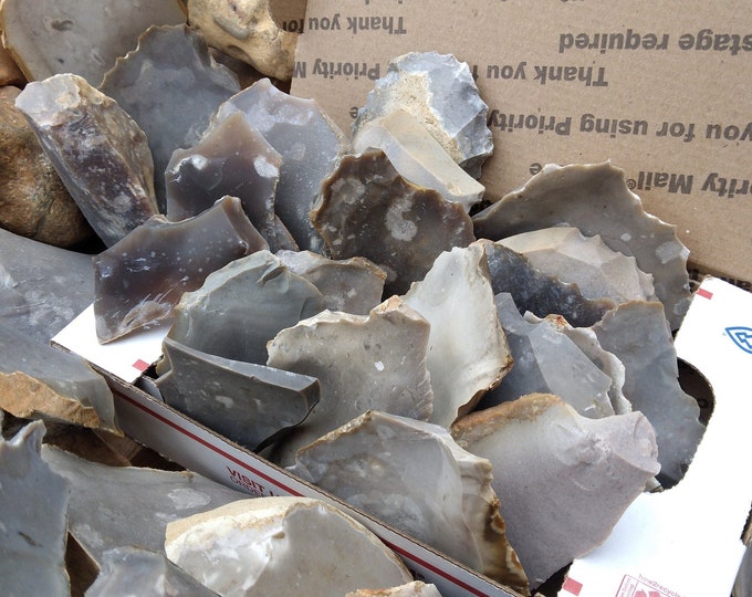 Flint Knapping Material 3lbs Stone Spalls and Flakes Flintknapping ...
