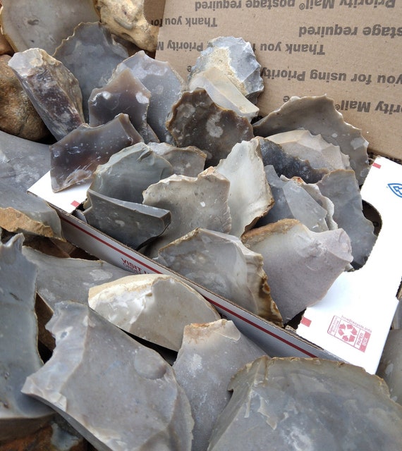 Flint Knapping Material 3lbs Stone Spalls and Flakes - Etsy