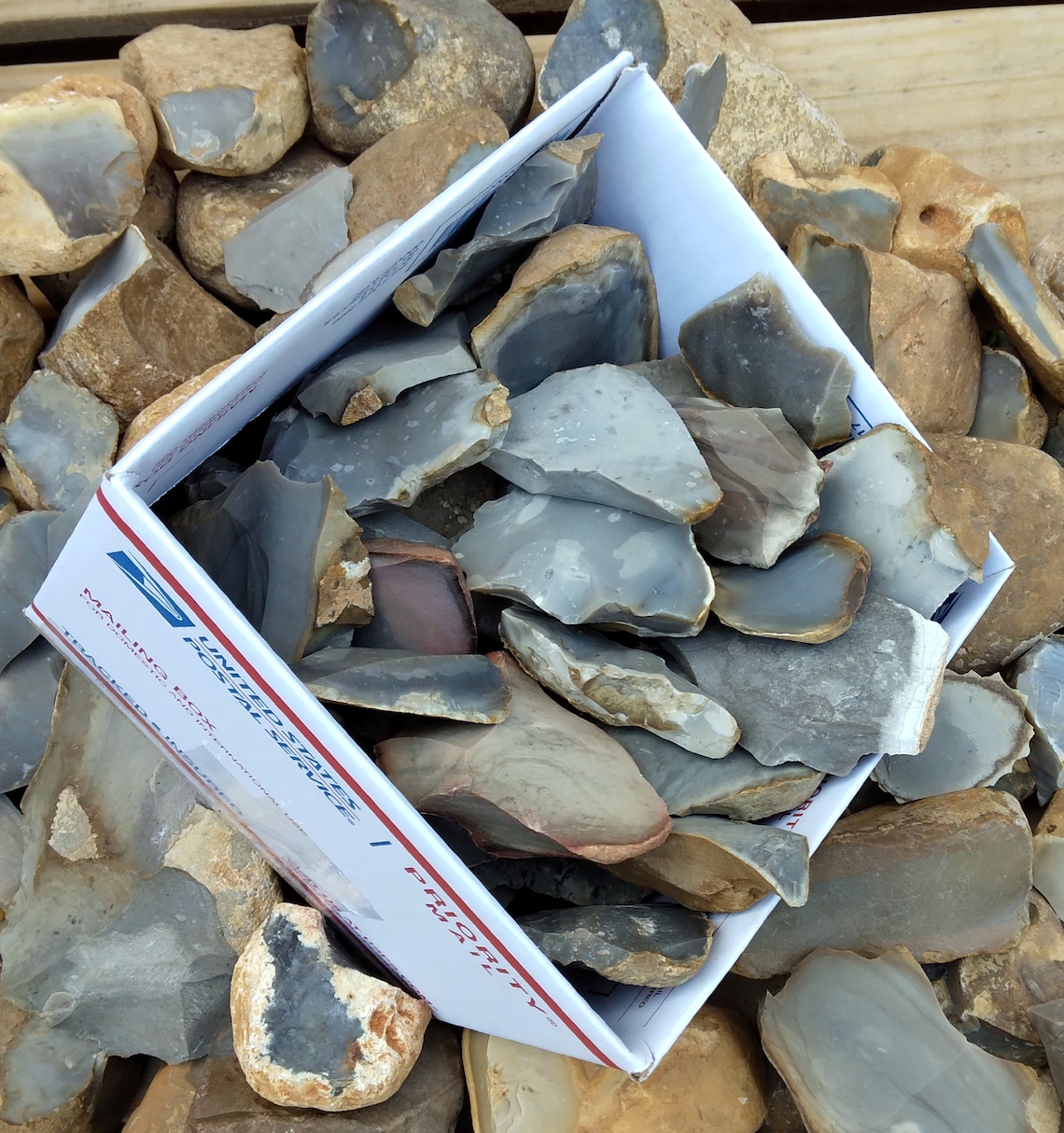 Flint Knapping Material 5lbs Stone Spalls and Flakes Texas - Etsy