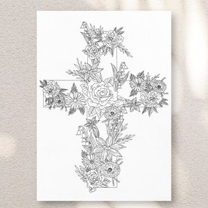 Flower Cross Single Line SVG for Foil Quill Draw Tool Engraving Tool ...