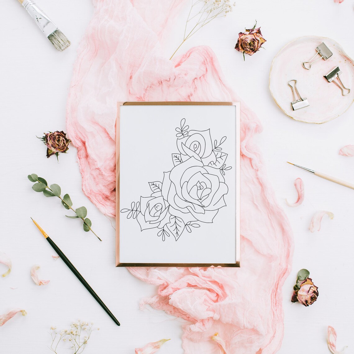 Curved Roses Single Line SVG Png Dxf Eps Pdf - Etsy