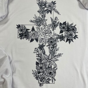 Flower Cross Single Line SVG for Foil Quill Draw Tool Engraving Tool ...