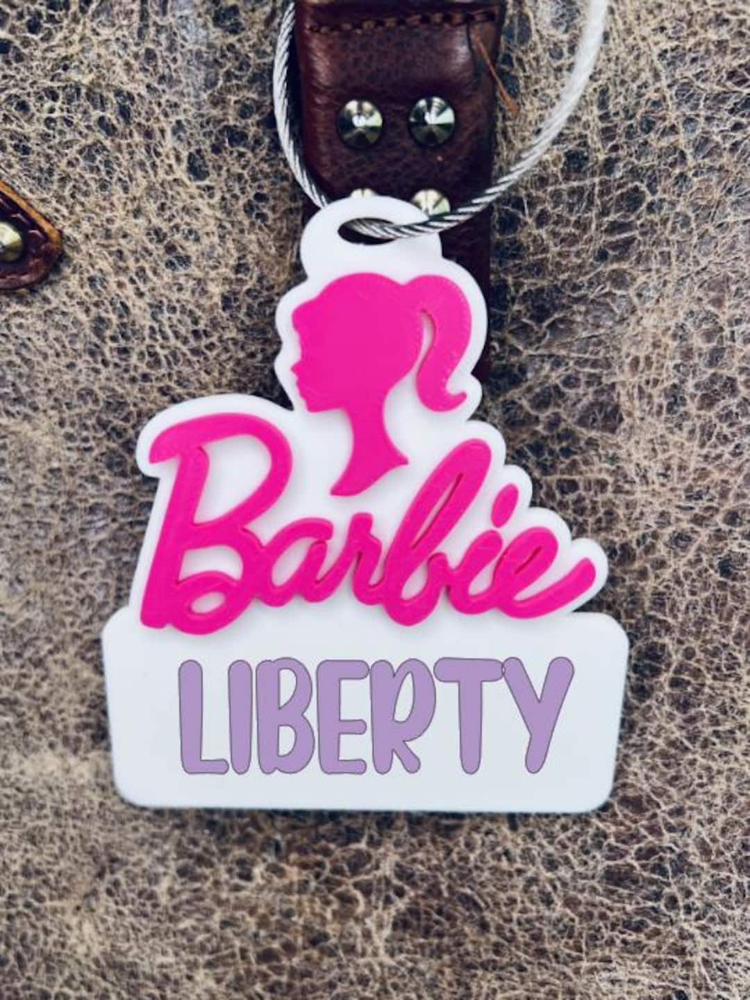 Personalized Barbie Name Bag Tag, Bogg Bag Charm, Backpack Tag, Childs ...