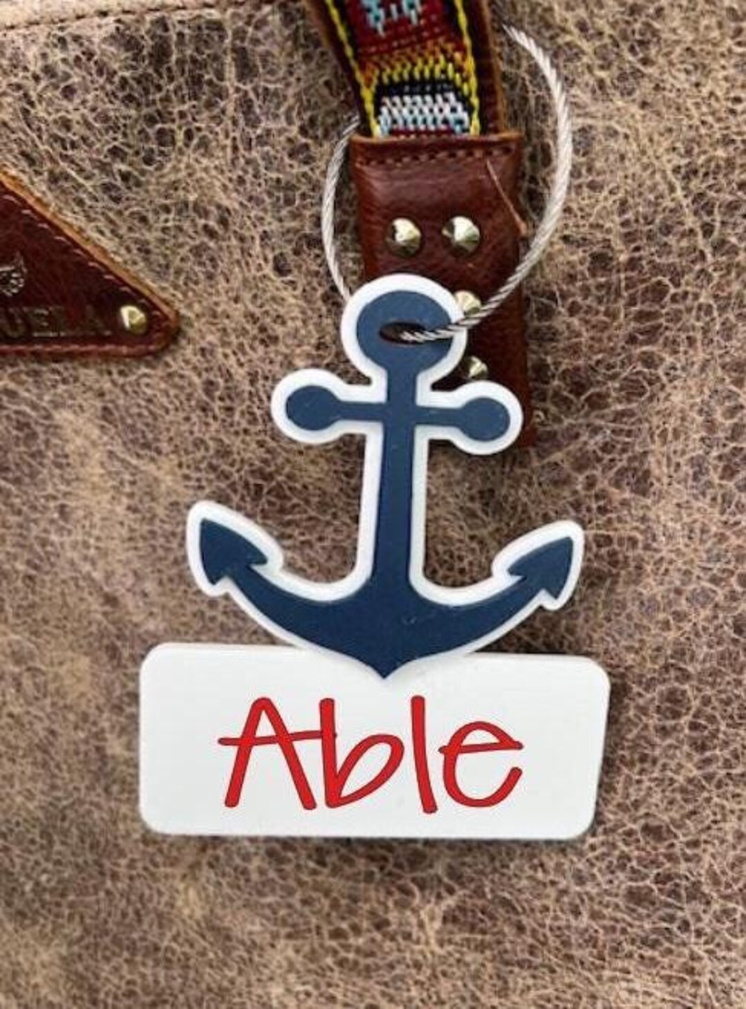 Personalized Anchor Name Tag: 3D Printed Bag Charm - Etsy