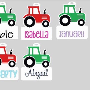 Personalized Tractor Name Bag Tag, Bogg Bag Charm, Backpack Tag, Childs ...
