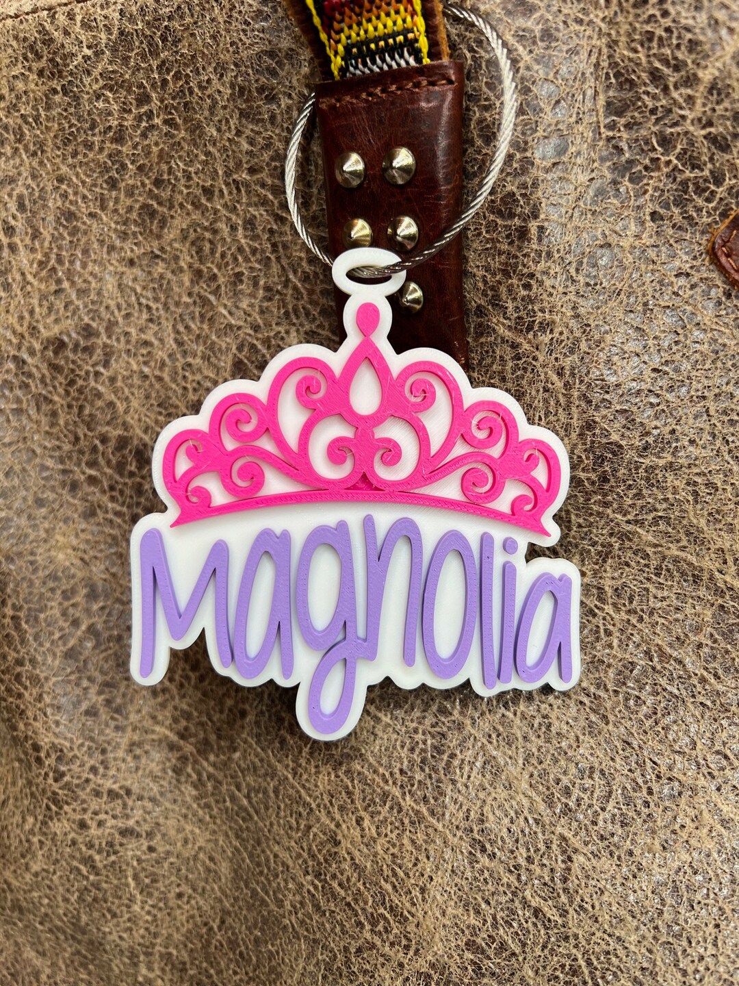 Personalized Princess Crown Name Bag Tag, Bogg Bag Charm, Backpack Tag ...
