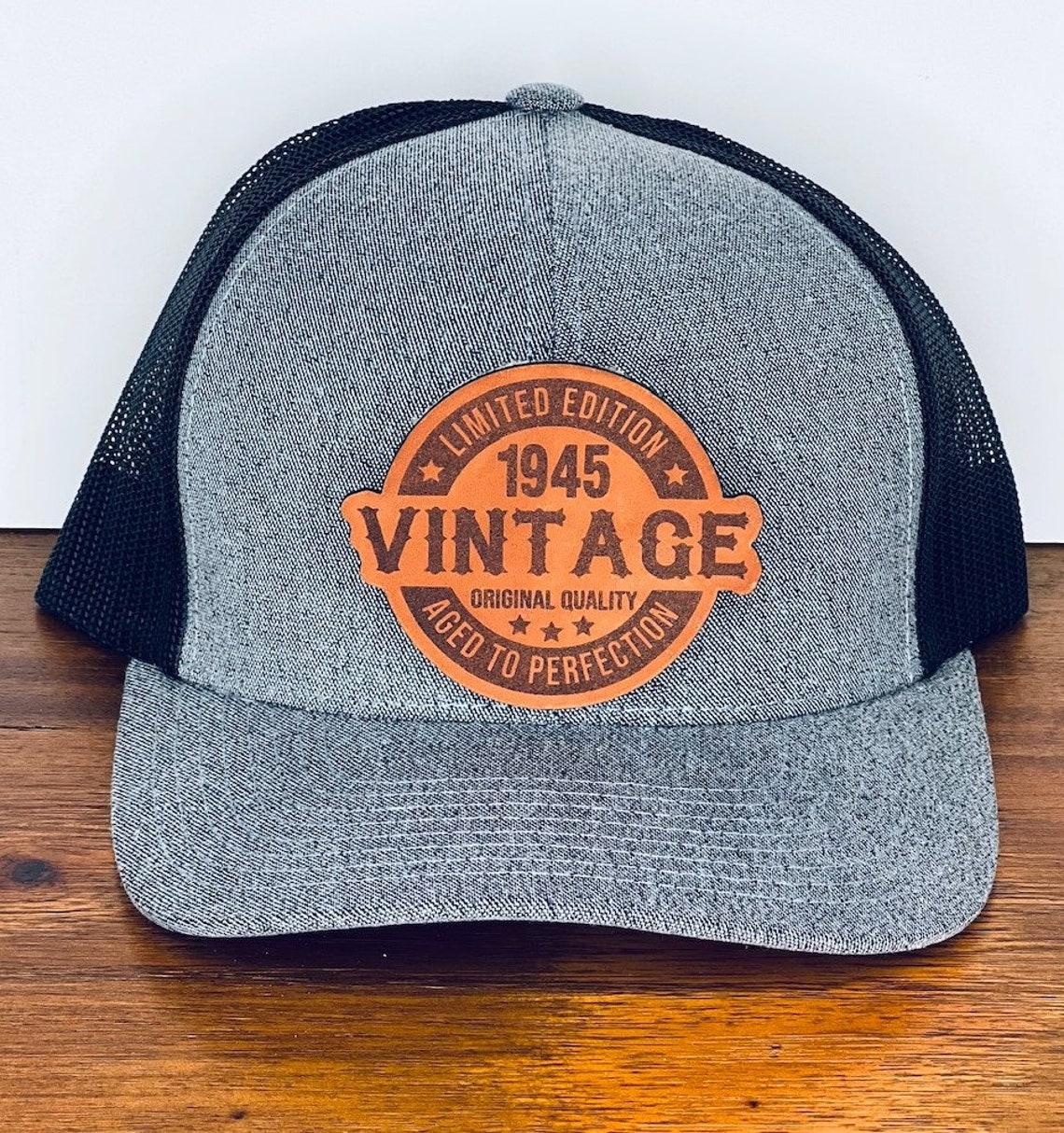 Vintage Aged to Perfection Custom Year Leather Hat Patch - Etsy