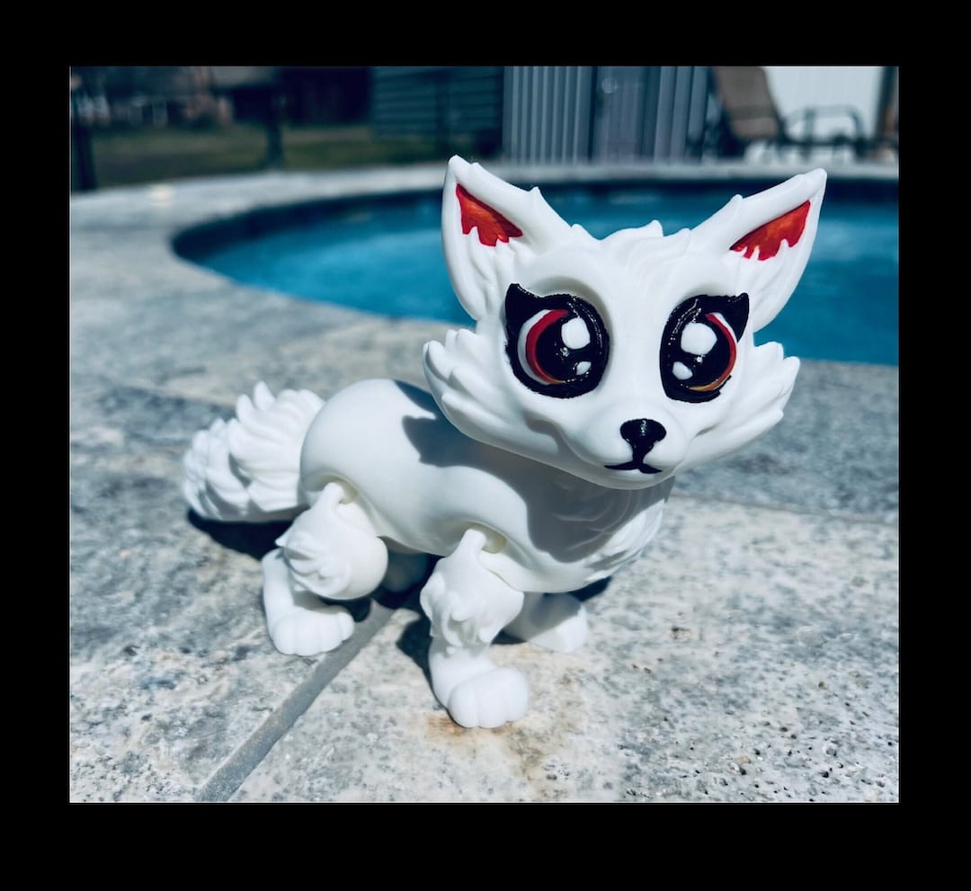 Cute 3D Articulated Artic Fox Fidget Toy - 3D Printed Animal - Etsy