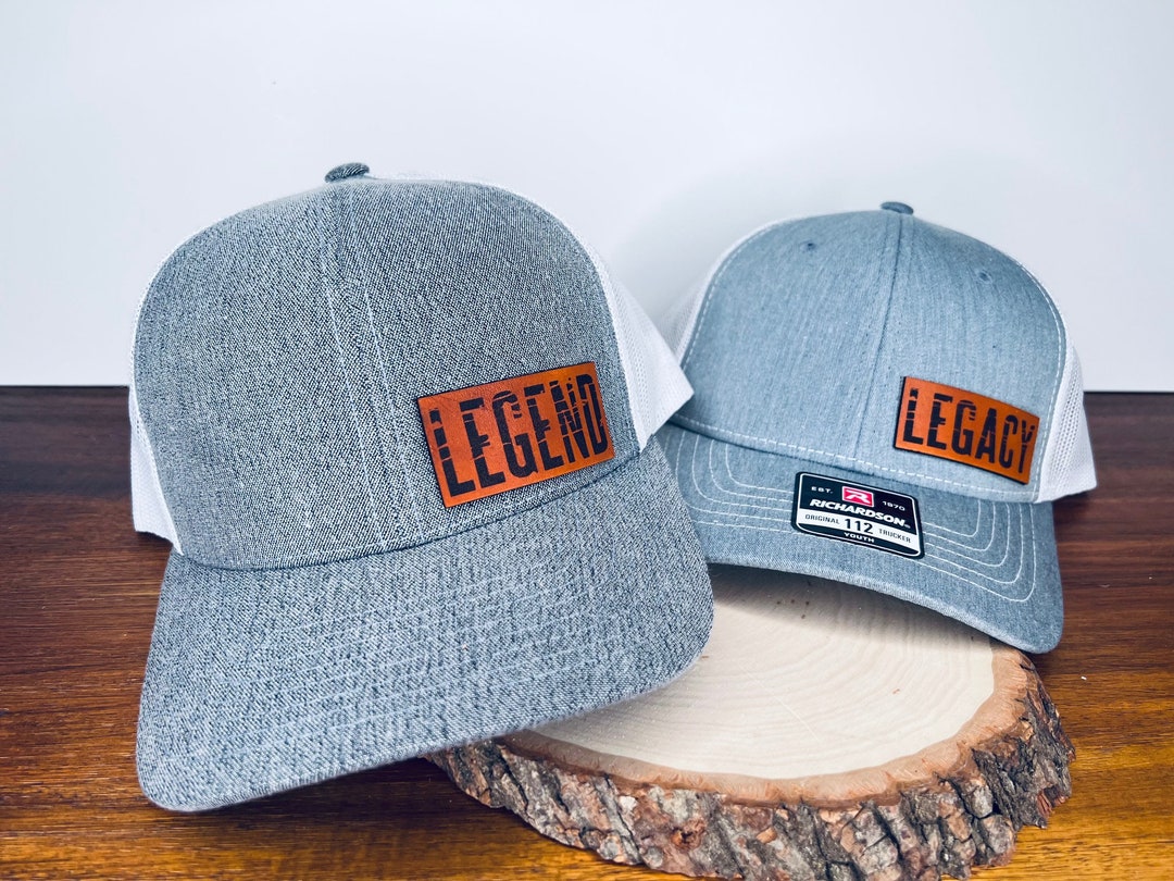 Legend and Legacy Adult & Youth Hat Set. Engraved Leather Hat Patch ...