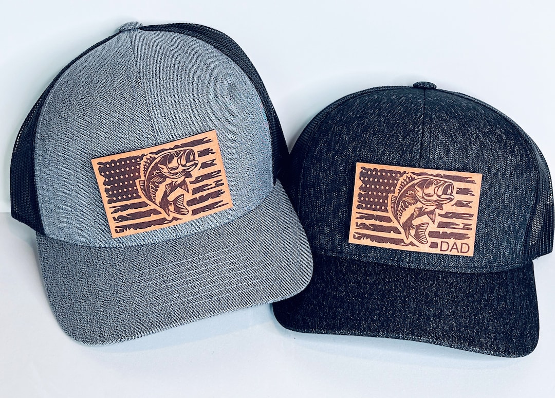 Engraved Leather Bass Fish Patch Hat - Richardson Snapback - Etsy