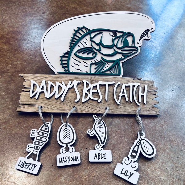 Wooden Hanging Best Catch Sign - Etsy