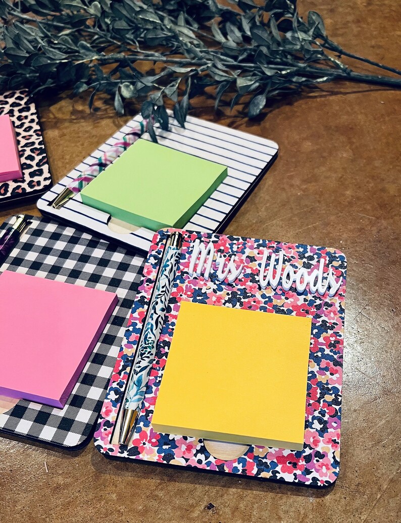 Post It Note and Pen Holder With Personalization! Teacher Appreciation ...