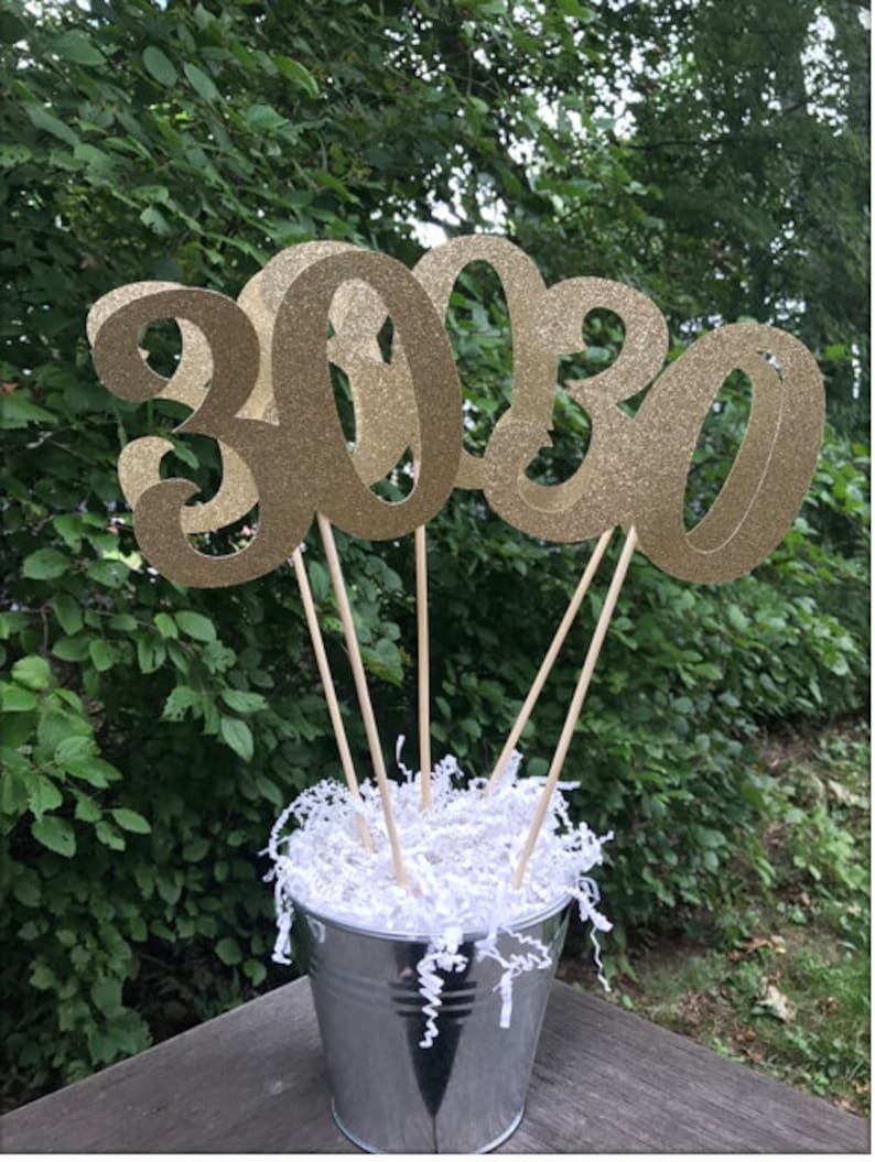 30th Birthday Anniversary Party Glitter Table Age Centerpiece ...