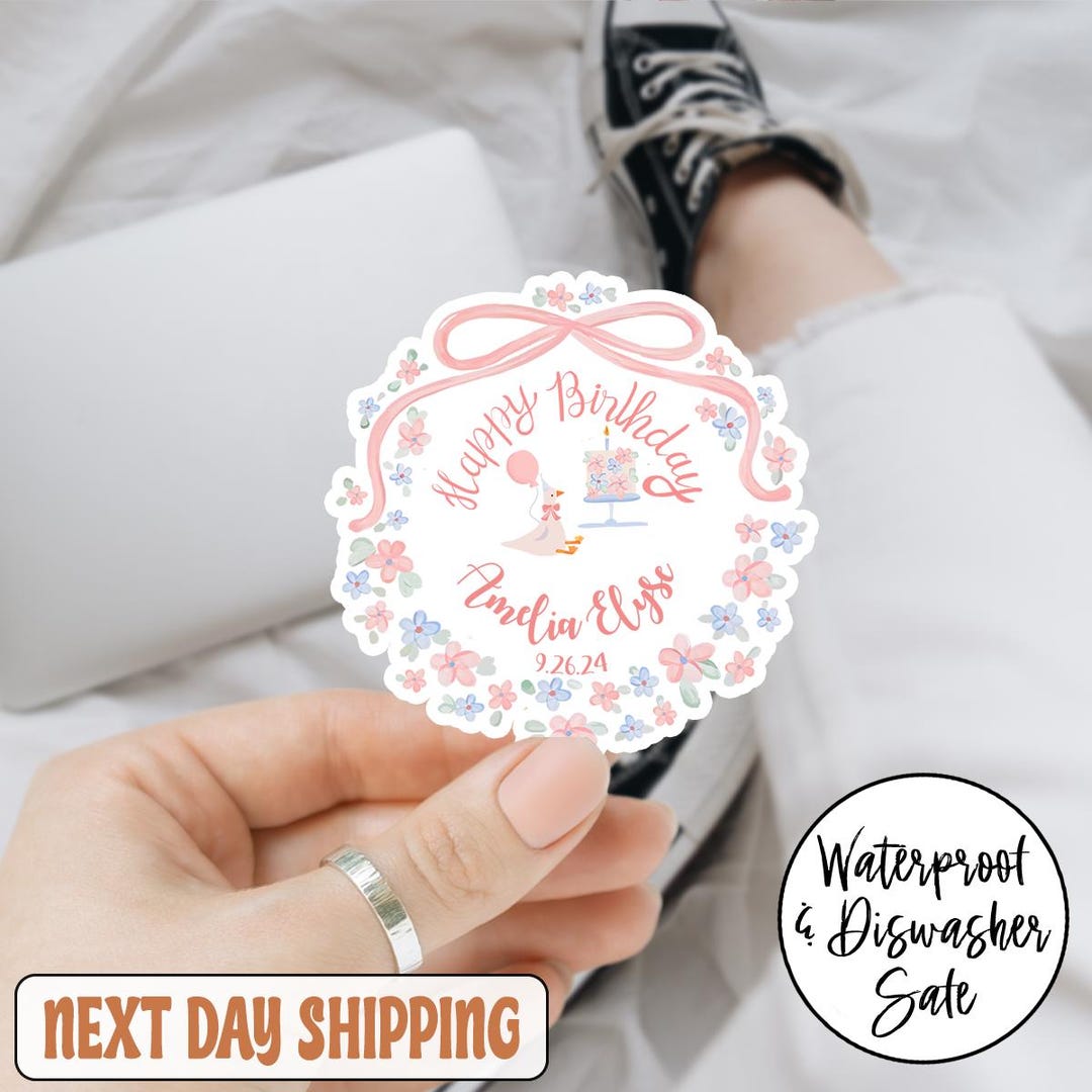 Custom Birthday Sticker, Happy Birthday Sticker, Custom Boys / Girls ...