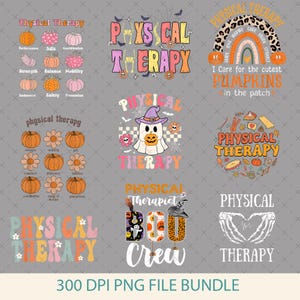 Physical Therapy Halloween PNG Bundle, Pumpkin Png, Physical Therapy ...