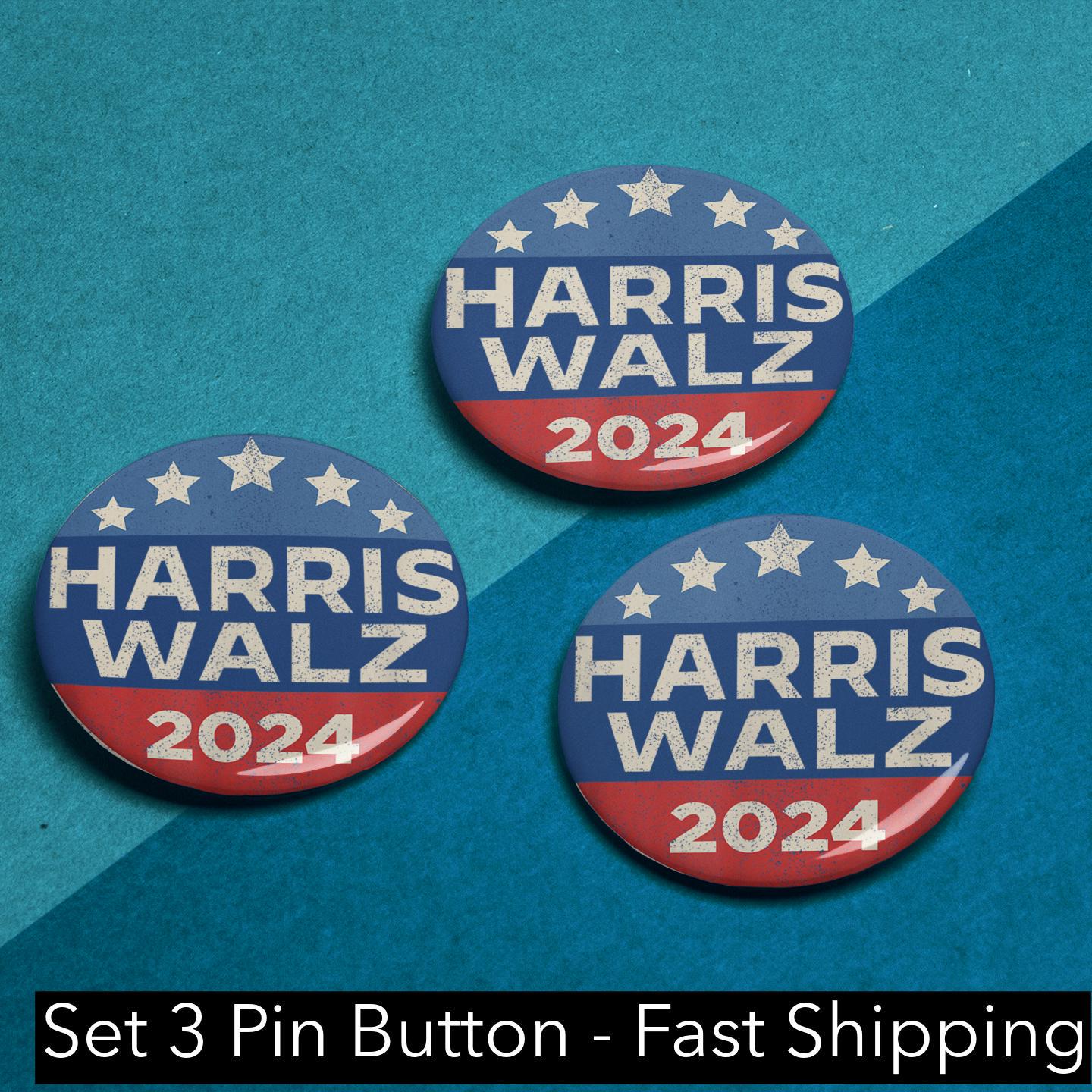 Harris and Walz 2024 President 2024 Pin Button , Kamala Pins Buttons ...