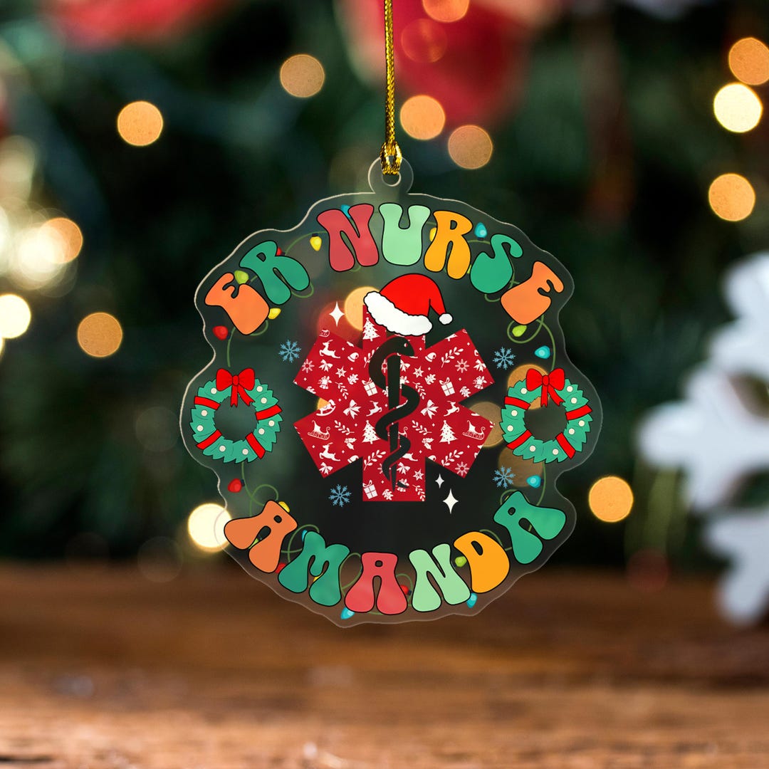 Emergency Department Christmas Custom Name Ornament, Emergency ...